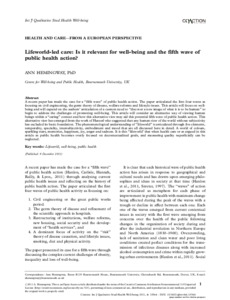 Bournemouth University Research Online [BURO] - Lifeworld-led care: Is ...