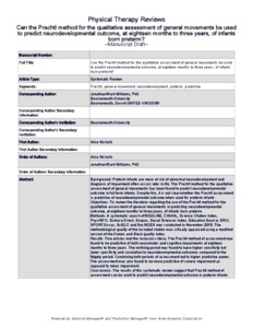 Bournemouth University Research Online [BURO] - Can the Prechtl method ...